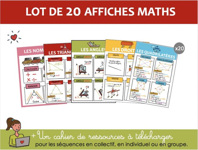 Carte mentale : affichages Maths pour la classe - cycle 3