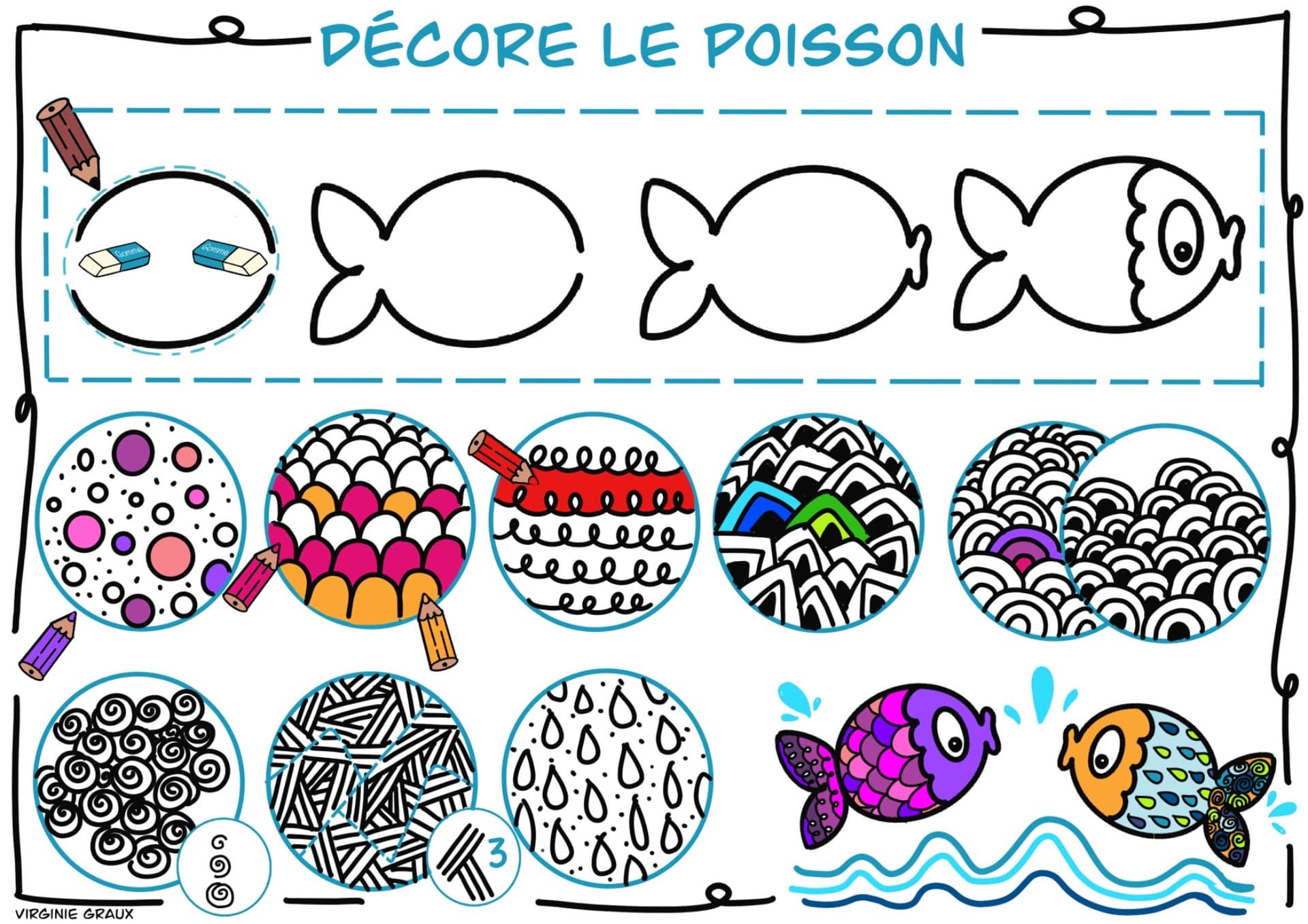 Coloriage Poisson d'avril à télécharger