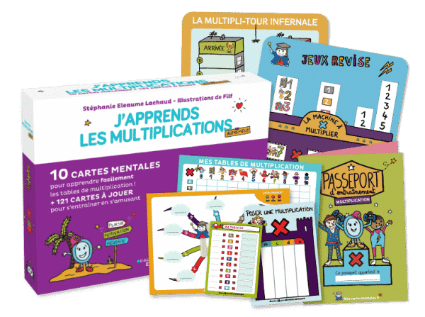 Coffret de cartes mentales pour apprendre les tables de multiplication