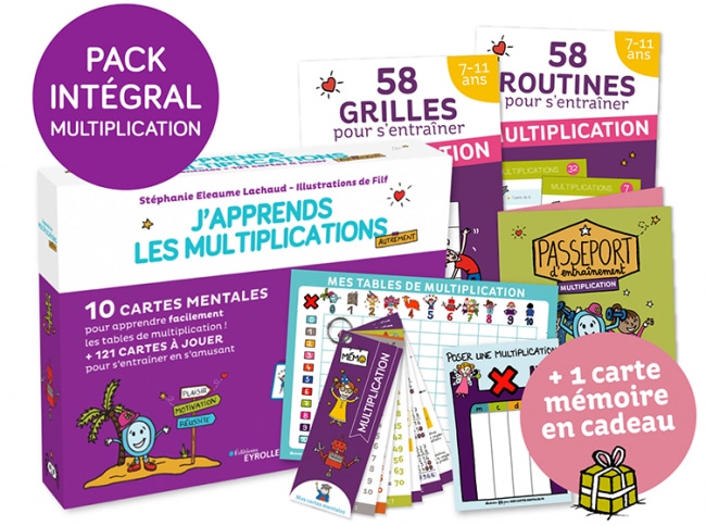 Lot de 2 jeux pour apprendre ses tables de multiplication