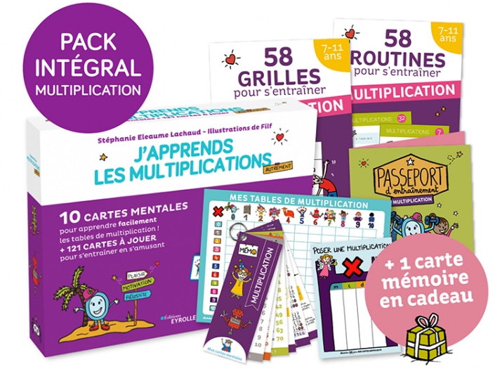 Lot de 2 jeux pour apprendre ses tables de multiplication
