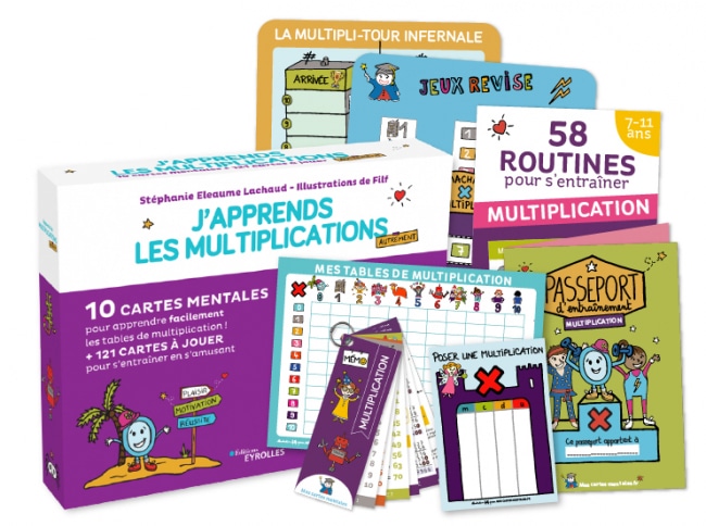 Coffret de cartes mentales pour apprendre les tables de multiplication