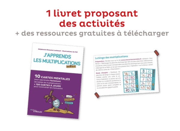 Coffret de cartes mentales pour apprendre les tables de multiplication