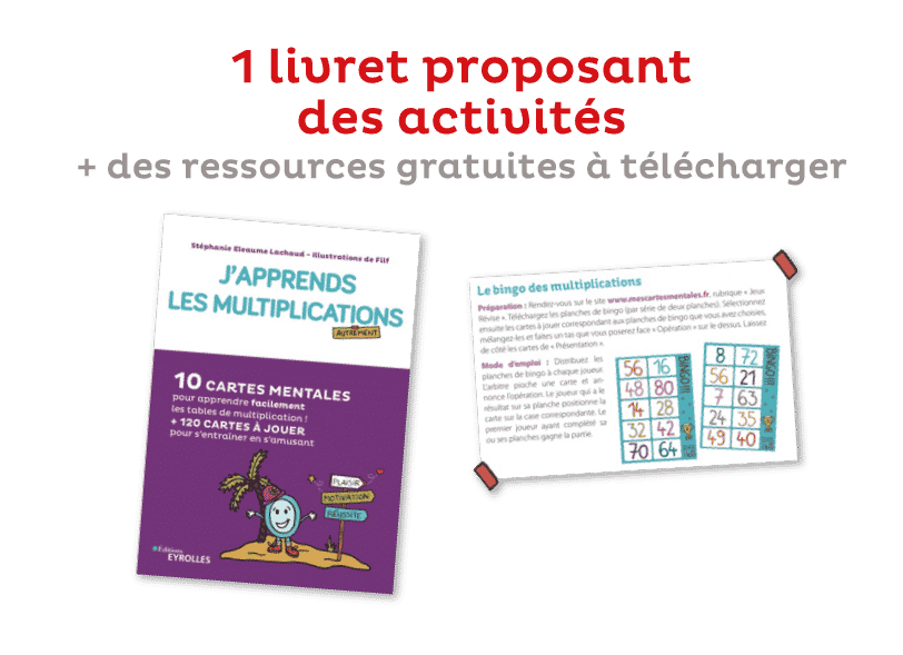 Coffret de cartes mentales pour apprendre les tables de multiplication