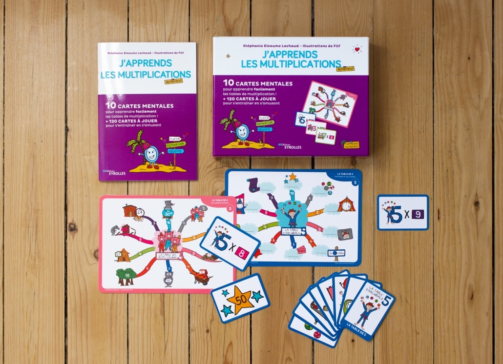 Coffret de cartes mentales pour apprendre les tables de multiplication