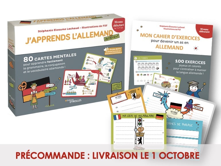 Pack Intégral 80 cartes mentales d'allemand + accessoires