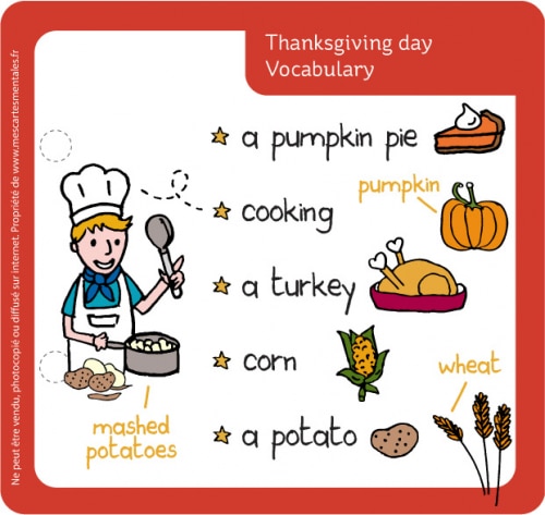Thanksgiving day - mémocarte anglais