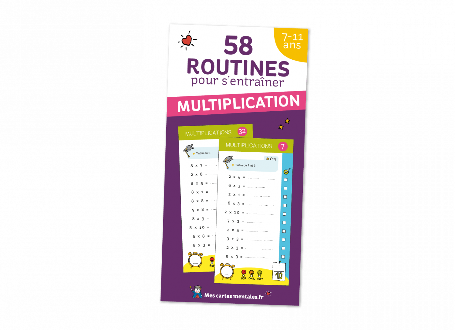Lot de 2 jeux pour apprendre ses tables de multiplication