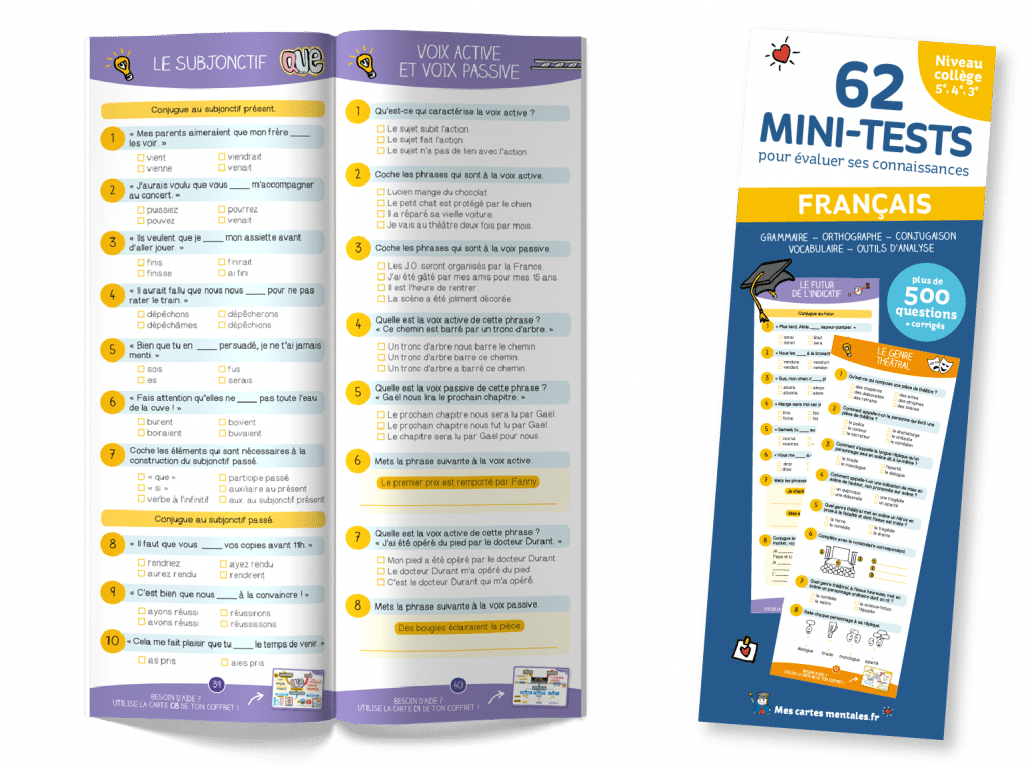 Collège : 62 mini-tests pour réviser le français (5ᵉ, 4ᵉ, 3ᵉ)