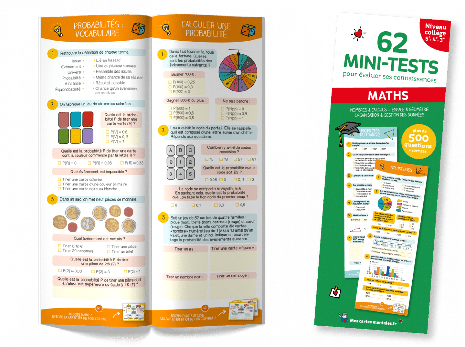 Collège : Pack coffret de cartes mentales + cahier de maths (5ᵉ, 4ᵉ, 3ᵉ)